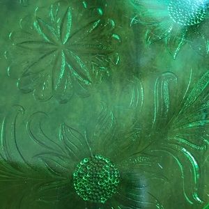 Dining | Vintage Green Depression Glass Daisy Pattern Footed Cake Plate ...